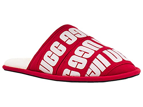 UGG Men's Scuff Graphic Band Slipper, Samba RED, 11