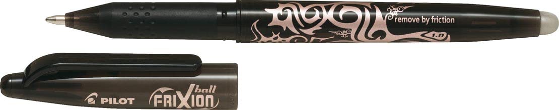 Pilot Frixion Erasable Rollerball Pen Broad, 1.0mm Tip- Black, Box of 12