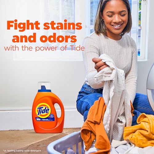 Tide Laundry Detergent Liquid, Original Scent, HE Compatible, 100 Loads, 132 fl oz, Tide Laundry Detergent, Liquid Laundry Detergent
