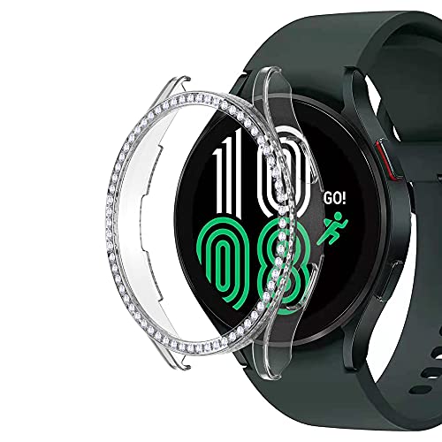 RICHONE [6Pack] Bling Case Compatible with Samsung Galaxy Watch 4 40mm 44mm Protector, Diamonds Cover Hard PC Bumper Frame (6 Colors, Watch 4 40mm)