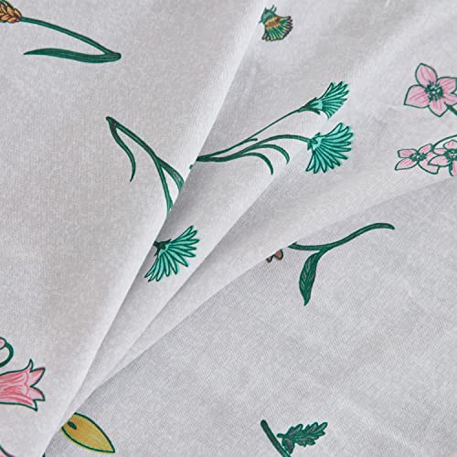 OAITE Duvet Cover Set,100% Cotton Comforter Cover with Floral Pattern Duvet Cover Set,Soft Bedding Set Includes with 3 Piece (2 Pillow Shams,1 Duvet Cover)