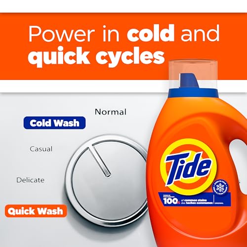 Tide Laundry Detergent Liquid, Original Scent, HE Compatible, 100 Loads, 132 fl oz, Tide Laundry Detergent, Liquid Laundry Detergent