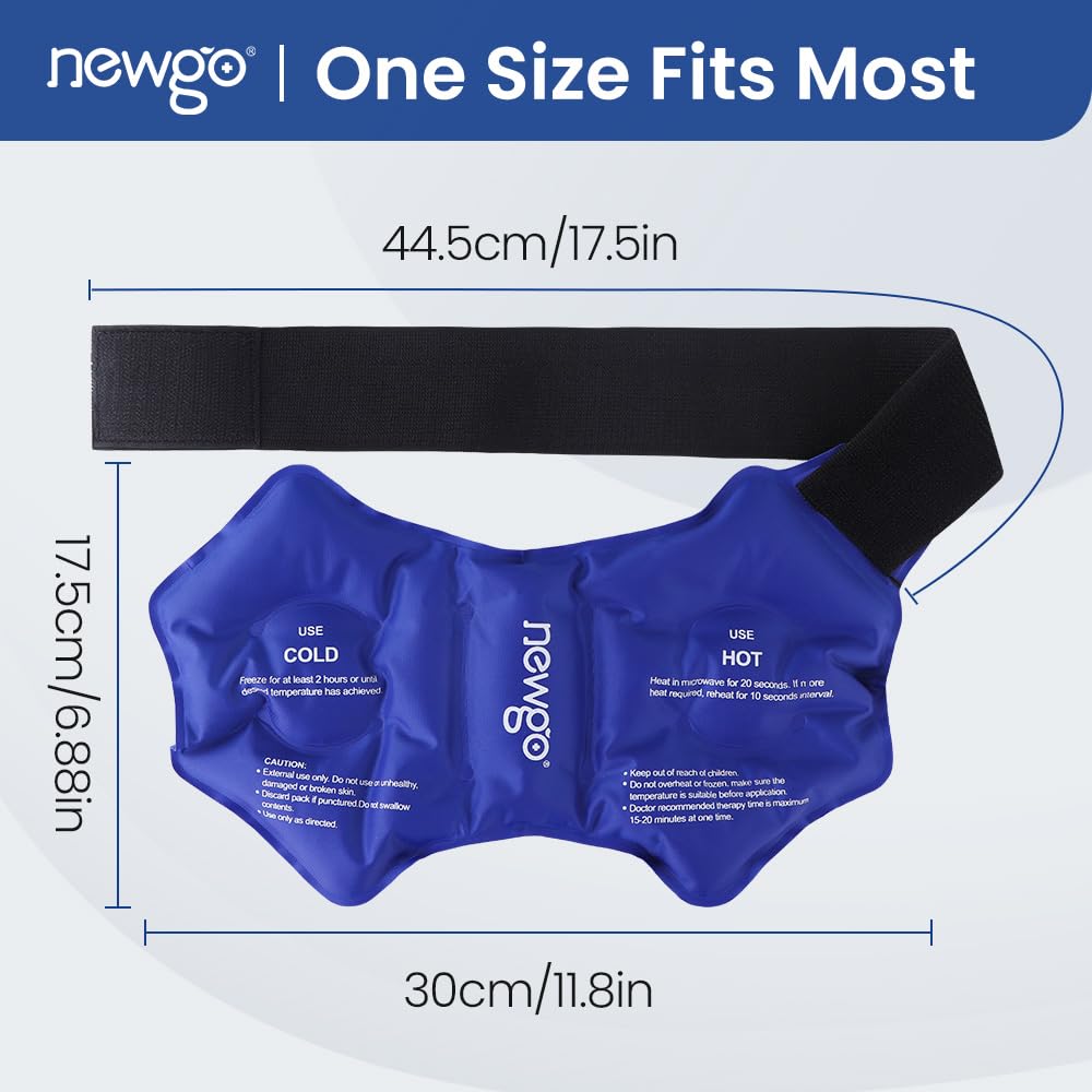 NEWGO Ankle Ice Pack Wrap for Swelling, Ice Pack for Ankle Injuires Reusable Ankle Cold Pack Wrap Hot Cold Therapy Ankle Ice Wrap for Sprained Ankles, Achilles Tendonitis - Blue
