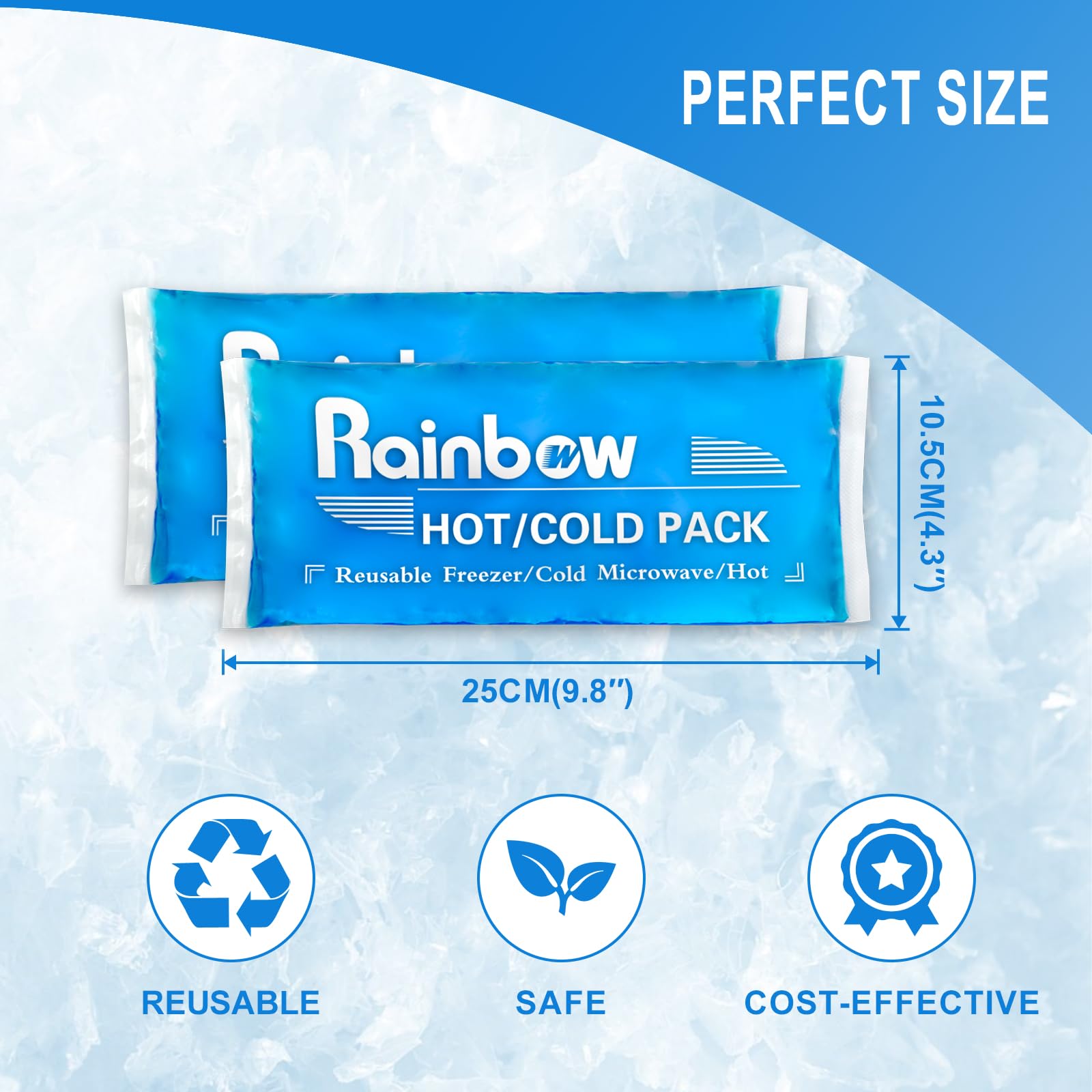 Soft Ice Packs Reusable Gel Pack 2, Hot and Cold Gel Ice Packs for Injuries, Headaches, Joint Pain Relief, Comfort Ice Gel Pack Flexible Therapy on Neck, Ankle, Knee, Leg, Shoulder, Elbow, Wrist, Feet