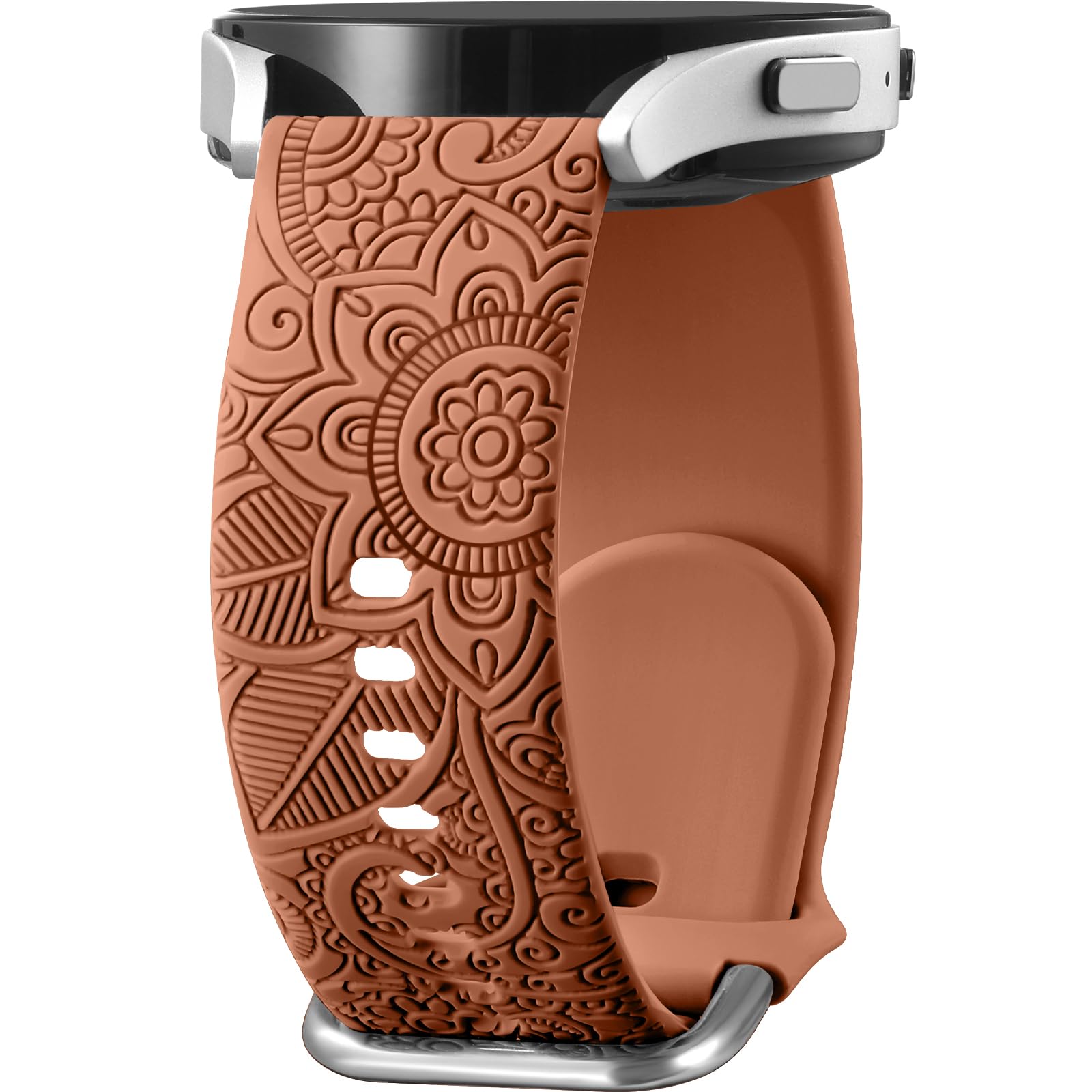 Odbeai Compatible with Samsung Watch Bands, Floral Engraved Bands Compatible with Galaxy Watch 6 Band, Soft Silicone Breathable Waterproof Cute Strap for Galaxy Watch 7/4/5/5 Pro/4 6 Classic/Active 2