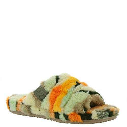 UGG Men's Fluff You CALI Collage Slipper, Olive, 9