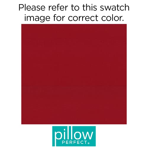 Pillow Perfect - 355528 Outdoor/Indoor Pompeii Round Corner Seat Cushions, 18.5" x 15.5", Red, 2 Pack