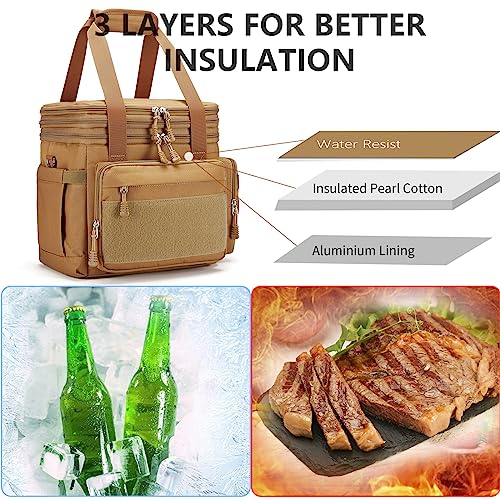 Gafetrey Large Tactical Lunch Box for Men, Insulated Lunch Bag Adult, Thermal Lunchbox Leakproof Waterproof Cooler Bag, Extra Large Lunch Pail for Work Office Camping