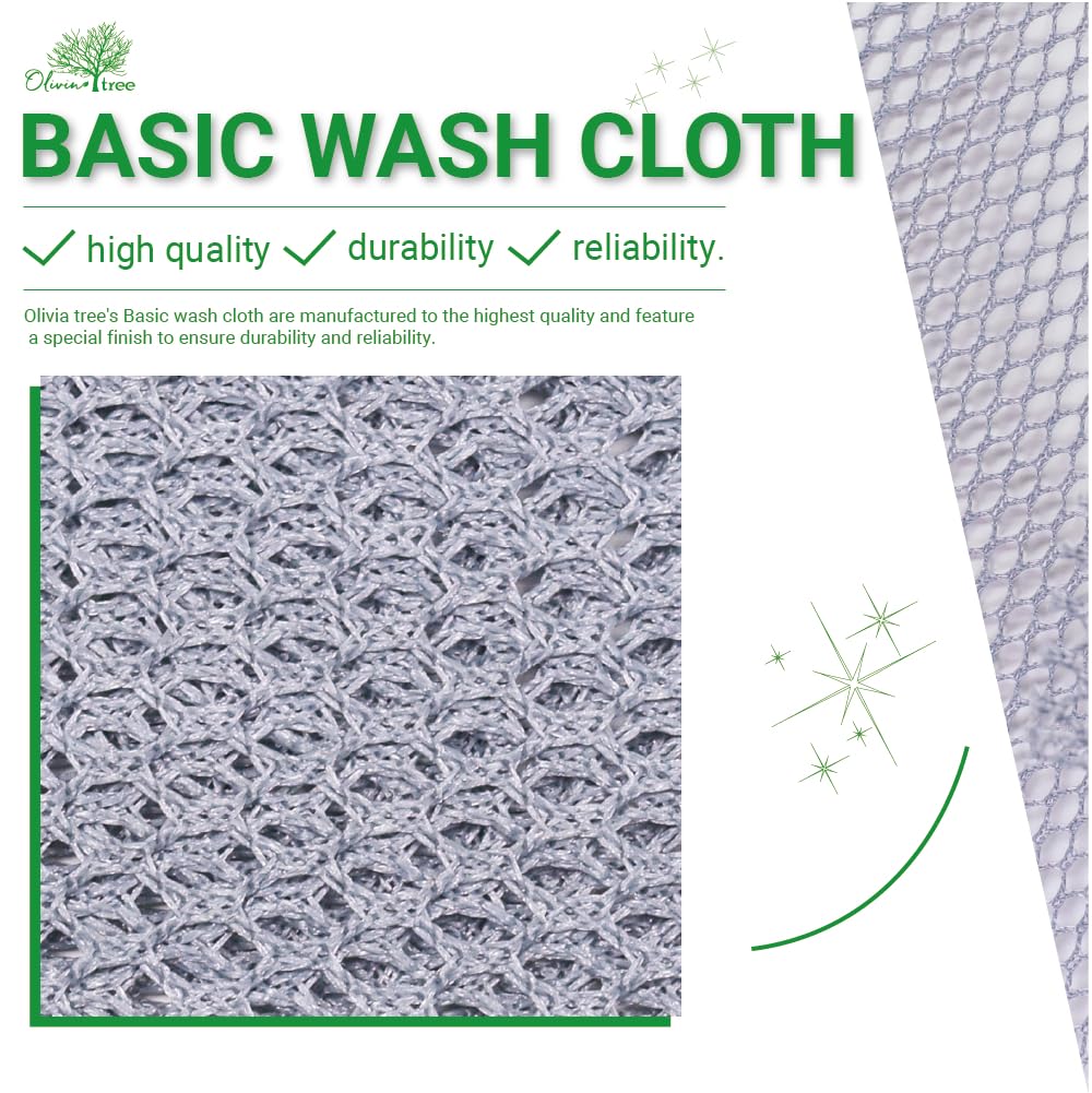 Olivia tree 5PCS Monotone Dish Washing Net Cloths, Dish mesh net,Scourer, Quick Dry, Perfect Scrubber for Washing Dishes 11 inch x11 inch Dish scubber