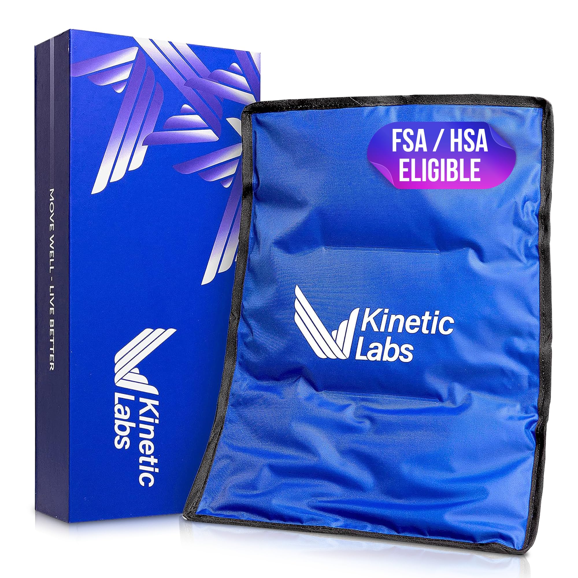 Kinetic Labs Reusable Ice Pack for Injuries - Ice Pack for Back Pain Relief (11x14.5) - HSA FSA Eligible - Large Ice Pack for Back, Knee, Shoulder, Hip