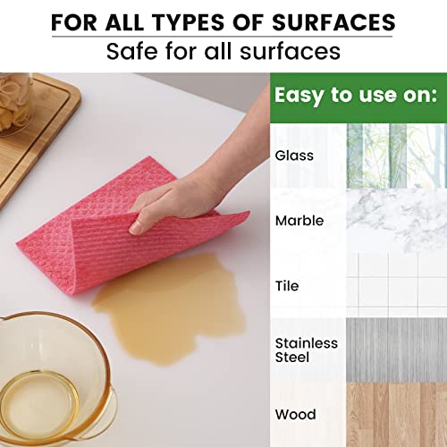 Homaxy Swedish Dishcloths for Kitchen, 10 Pack Reusable and Washable Cellulose Sponge Cloths Dish Towels, Absorbent and No Odor Paper Towels for Dishes & Counters, Assorted