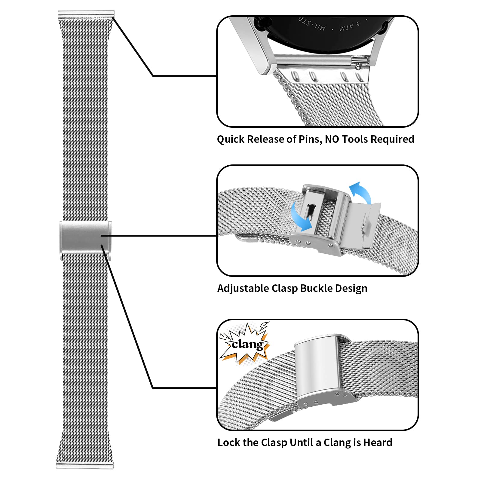 JOYOZY Bands Compatible with Samsung Galaxy Watch 4 40mm with Screen Protector Case,20mm Quick Release Watch Band Stainless Steel Strap & Diamond Bezel Case Cover for Galaxy Watch 4