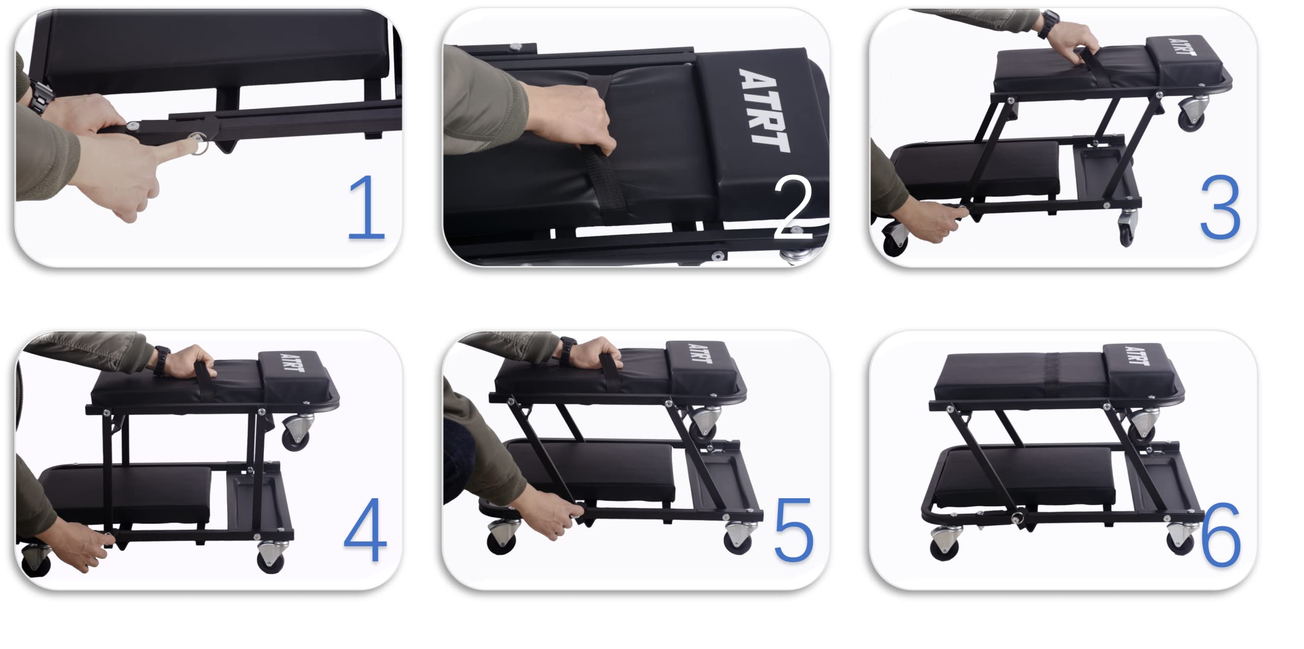 ATRT 47 Inch N-Creeper Seat with Adjustable Headrest, Black