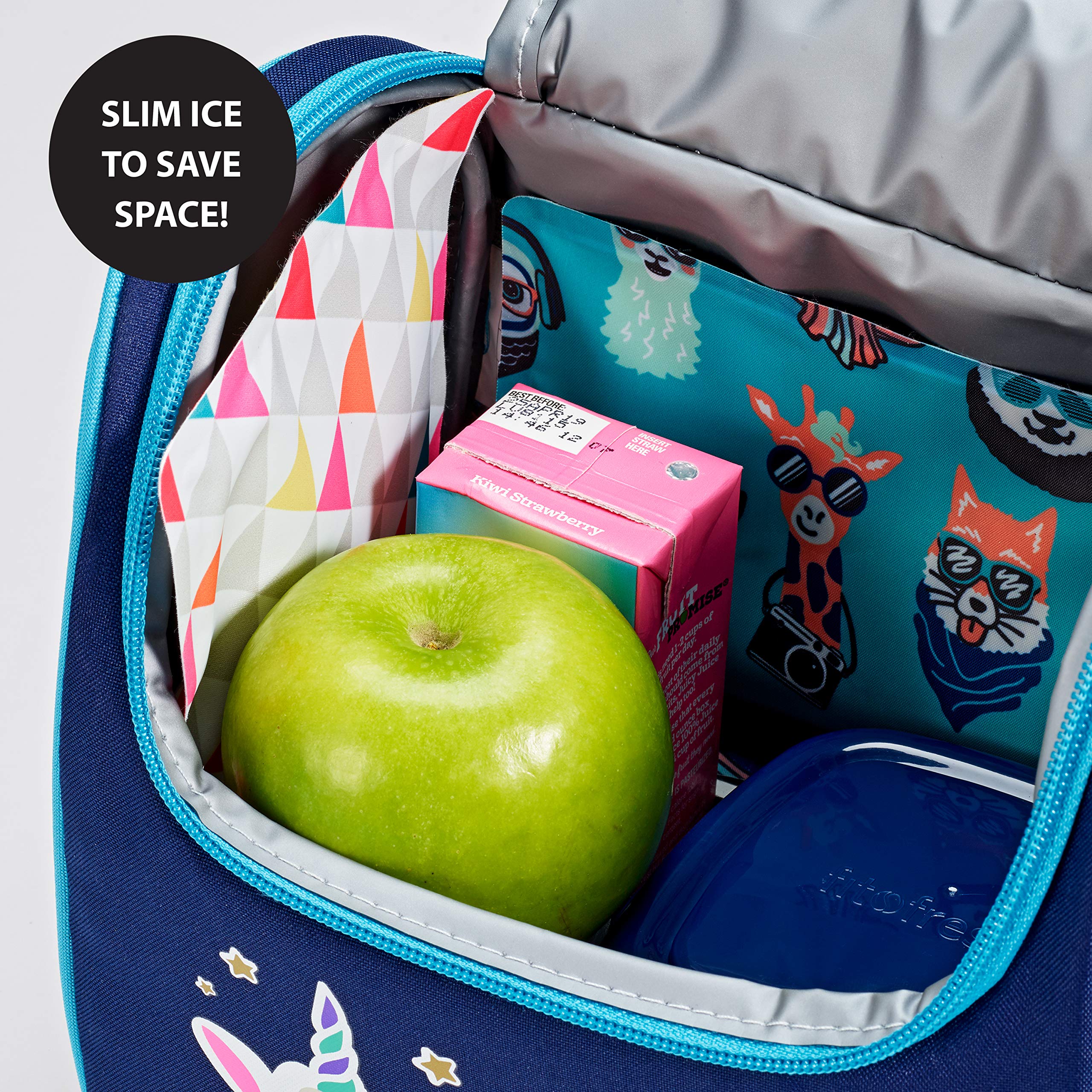 Cool Coolers by Fit & Fresh 2 Pack Soft Ice, Flexible Stretch Nylon Reusable Ice Packs for Lunch Boxes & Coolers, Multi-Colored