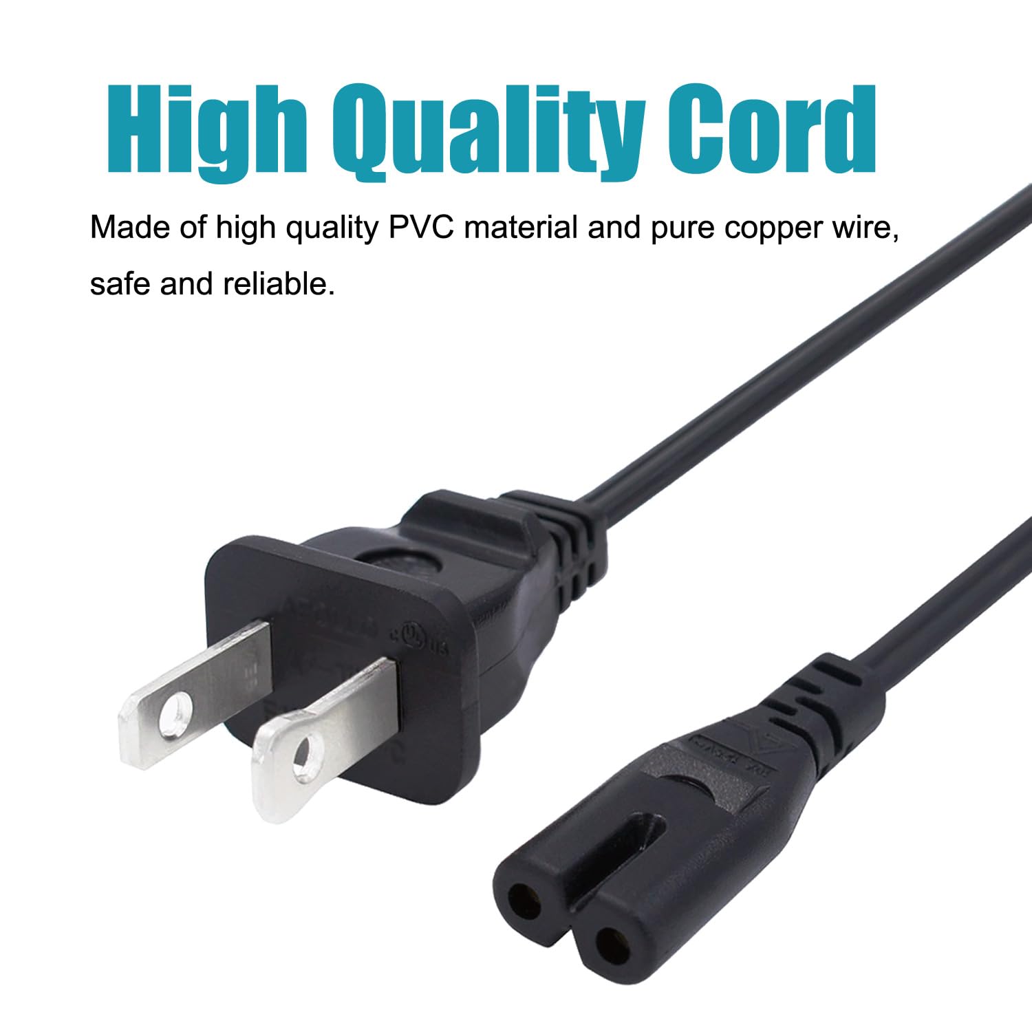 Power Cord Replacement for Samsung UN40 UN43 UN48 UN49 UN50 UN55 UN60 UN65 UN70 UN75 UN78 Series TV P/N 3903-000599 3903-000853 3903-001117 8ft AC Power Cable