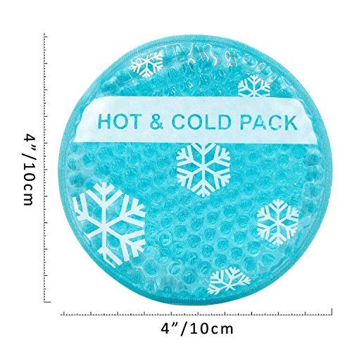OLESILK Small Hot Cold 6 Packs, Reusable Round Gel Beads Ice Pack with Cloth Backing, Hot and Cold Therapy for Breastfeed Injury, Kids Pain Relief, Headache, Tired Eyes, Wisdom Teeth, Sinus Relief