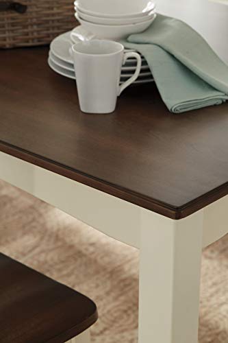 Signature Design by Ashley Woodanville 7 Piece Dining Room Set, Includes Table & 6 Chairs, Cream & Brown