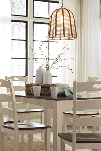 Signature Design by Ashley Woodanville 7 Piece Dining Room Set, Includes Table & 6 Chairs, Cream & Brown