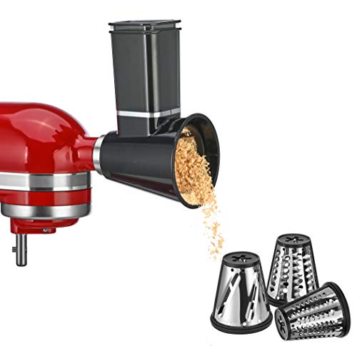 Slicer Shredder Attachment fits KitchenAid Stand Mixer,Vegetable Salad Maker Accessories,Fresh Prep Attachment,Cheese Grater Attachments for Kitchen Aid Mixers Accessories Included 3 Blades