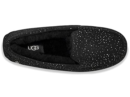 UGG Women's Ansley Metallic Spots Slipper, Black, 5