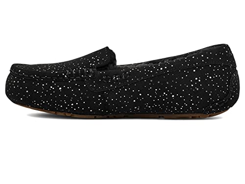 UGG Women's Ansley Metallic Spots Slipper, Black, 5