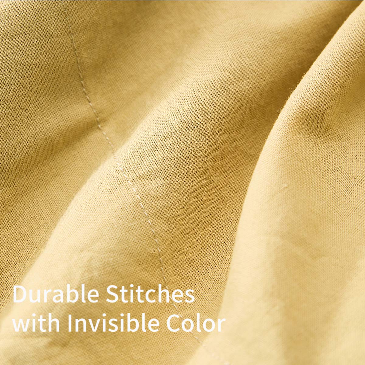 melingo Cotton Duvet Covers King Size, Mustard Yellow Quilt Cover, Soft, Cooling, Breathable Bedding Collection with Buttons Closure. 3 Pieces Solid Color (1 Comforter Cover + 2 Pillow Cases)