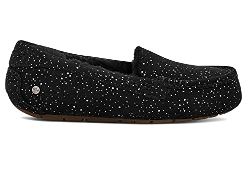 UGG Women's Ansley Metallic Spots Slipper, Black, 5