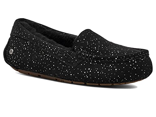 UGG Women's Ansley Metallic Spots Slipper, Black, 5