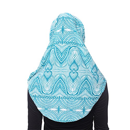 GladThink Womens Ice Silk Muslim Hijab Headscarf Green Pattern
