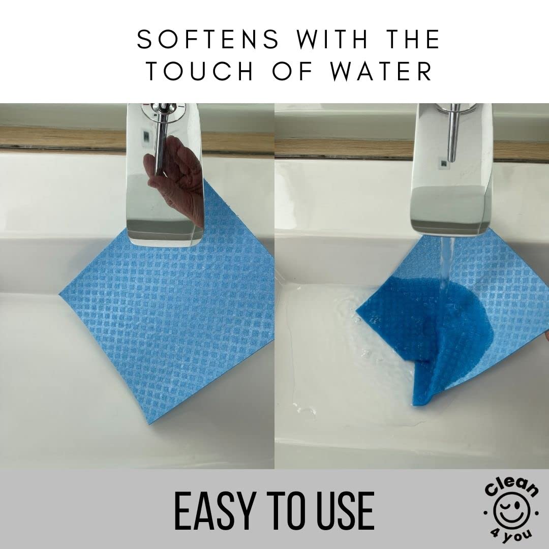 Swedish Dish Cloths, Absorbent Cellulose Sponge Cloths, Washable Cleaning Cloths, No Odor Dishcloths, Reusable Paper Towels, Durable Kitchen Rags (10)