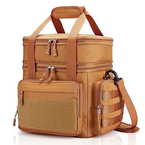 Gafetrey Large Tactical Lunch Box for Men, Insulated Lunch Bag Adult, Thermal Lunchbox Leakproof Waterproof Cooler Bag, Extra Large Lunch Pail for Work Office Camping