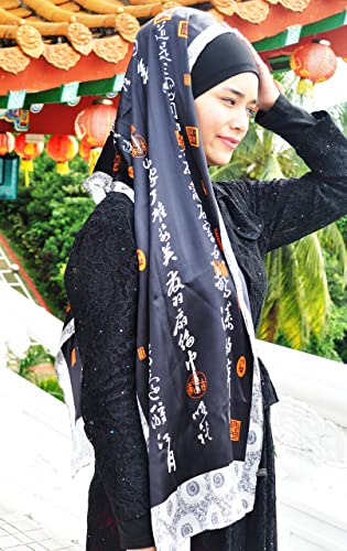 Silk Story Handmade Hijab Volumizer Cap Turban Under Scarf Bonnet Shawl Chemo Hair Head Cover Cotton, Black, Free Size