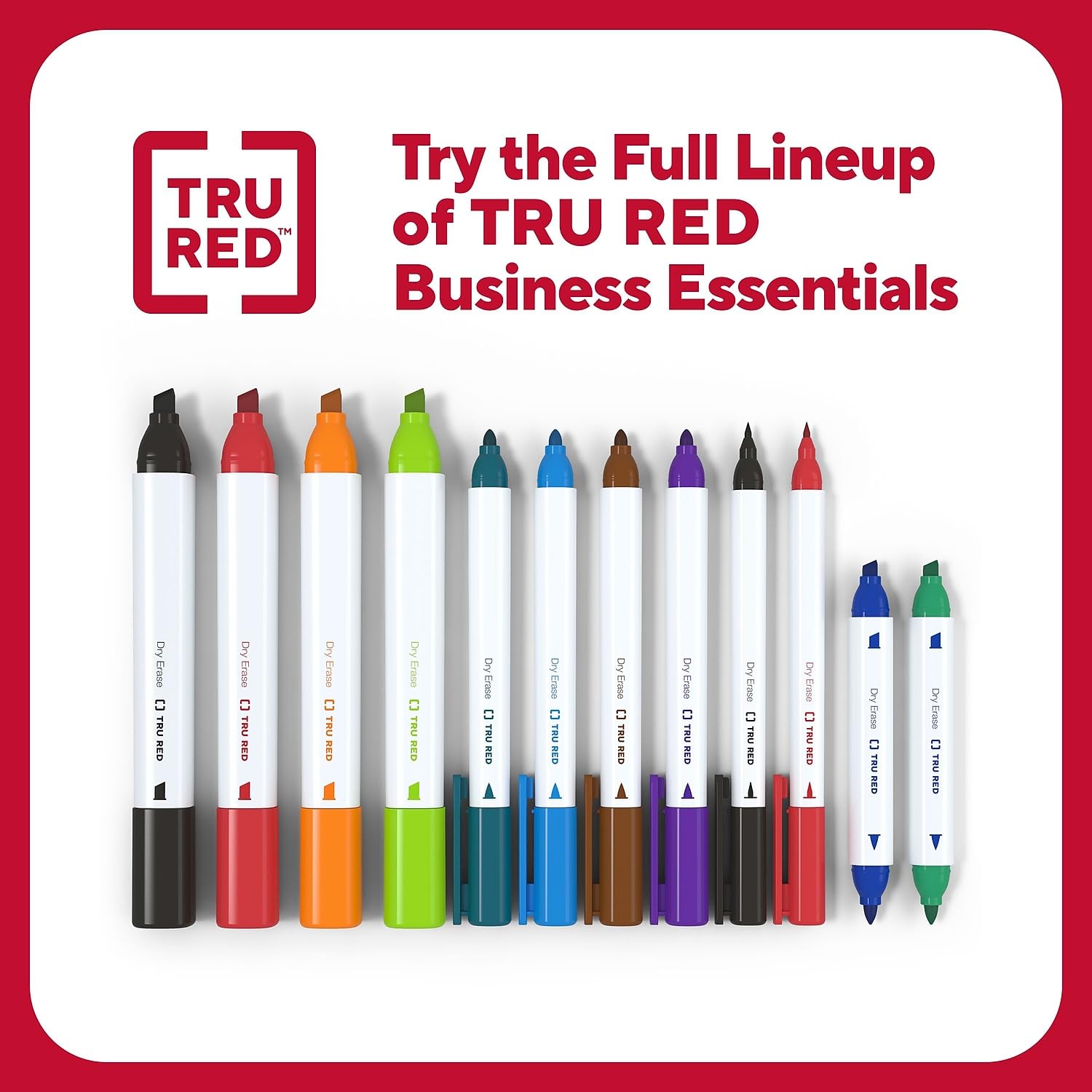 TRU RED TR57423 Pen Dry Erase Marker, Ultra Fine Tip, Black