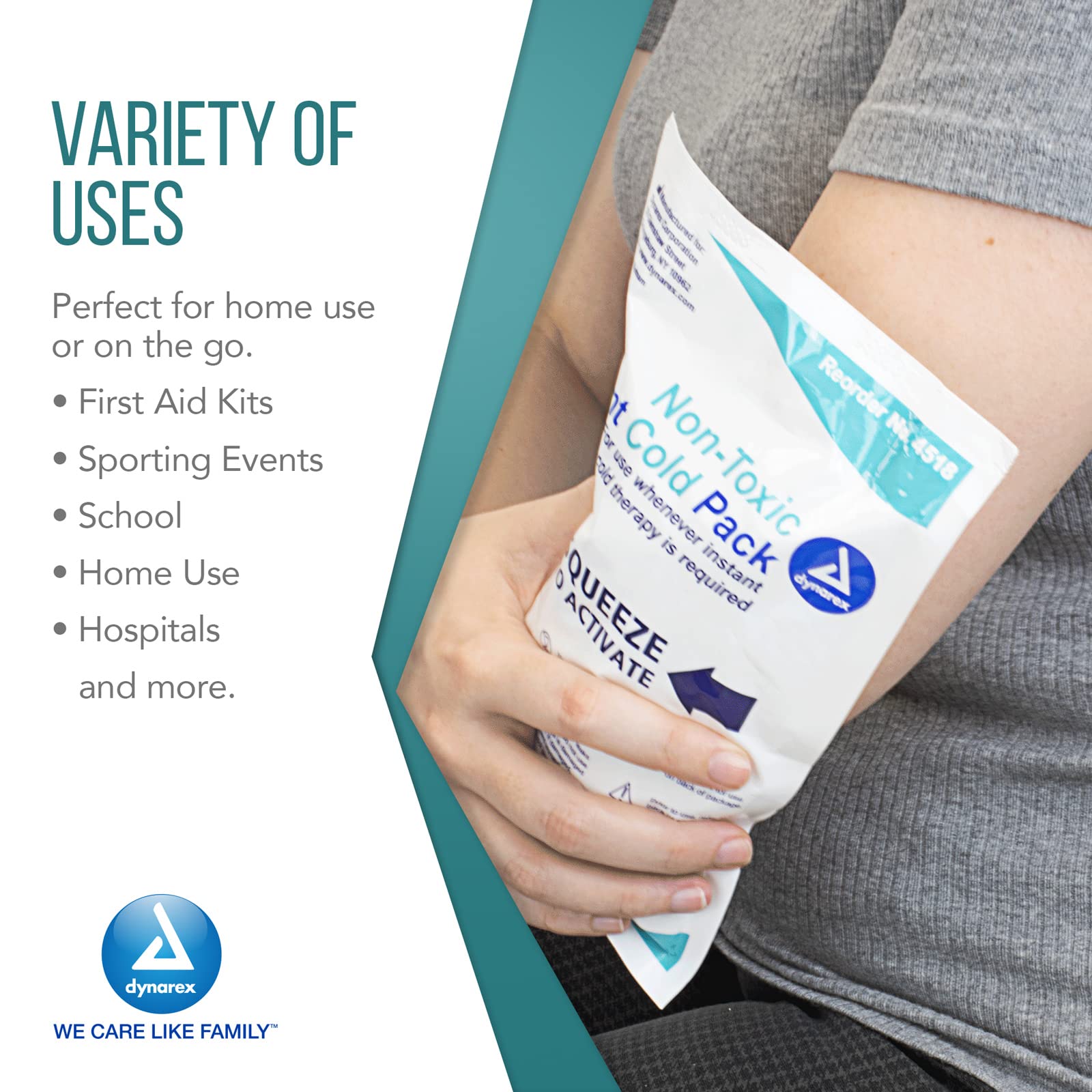 Dynarex 4518 Instant Cold Pack with Urea, 5"x9", Pack of 24