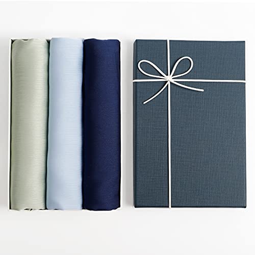 3PCS Muslim Women Natural Wrinkle Long Chiffon Hijab Scarves Smooth Crinkle Ladies Shawl Wrap Set With Gift Box (Color B), 175*70cm