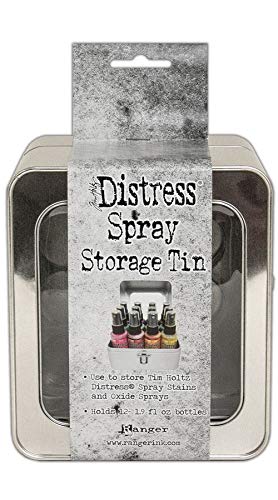 Ranger Ink Tim Holtz Distress Oxide Spray Storage Tin Holds 12 Bundled with 1 Artsiga Crafts Small Project Bag