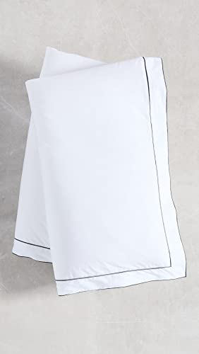 Kassatex Women's Salerno Bedding Queen Duvet Cover, White/Grey, Full/Queen