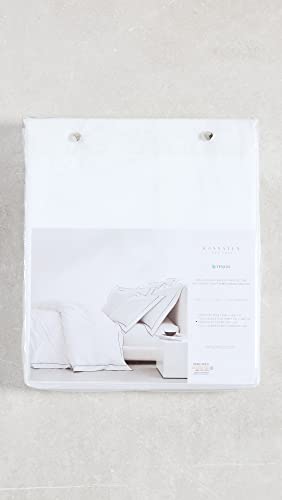 Kassatex Women's Salerno Bedding Queen Duvet Cover, White/Grey, Full/Queen
