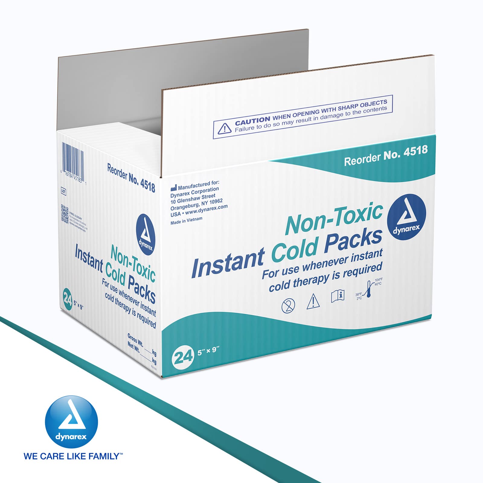 Dynarex 4518 Instant Cold Pack with Urea, 5"x9", Pack of 24