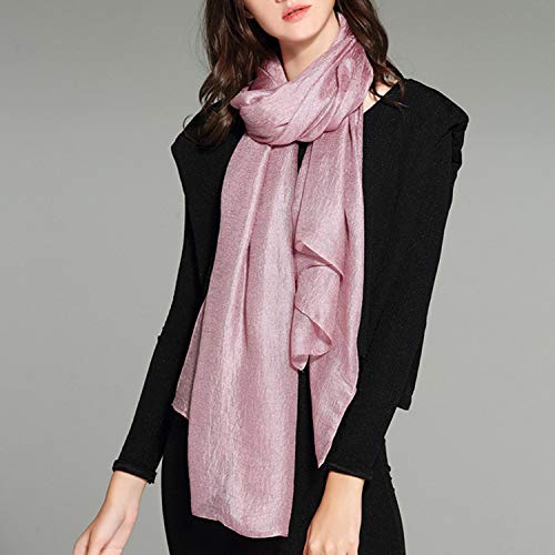 Bettli Womens Extra Large Scarf Shawl Wraps Pashminas Solid Soft Silky for Bridal Evening Wedding Party (pink)
