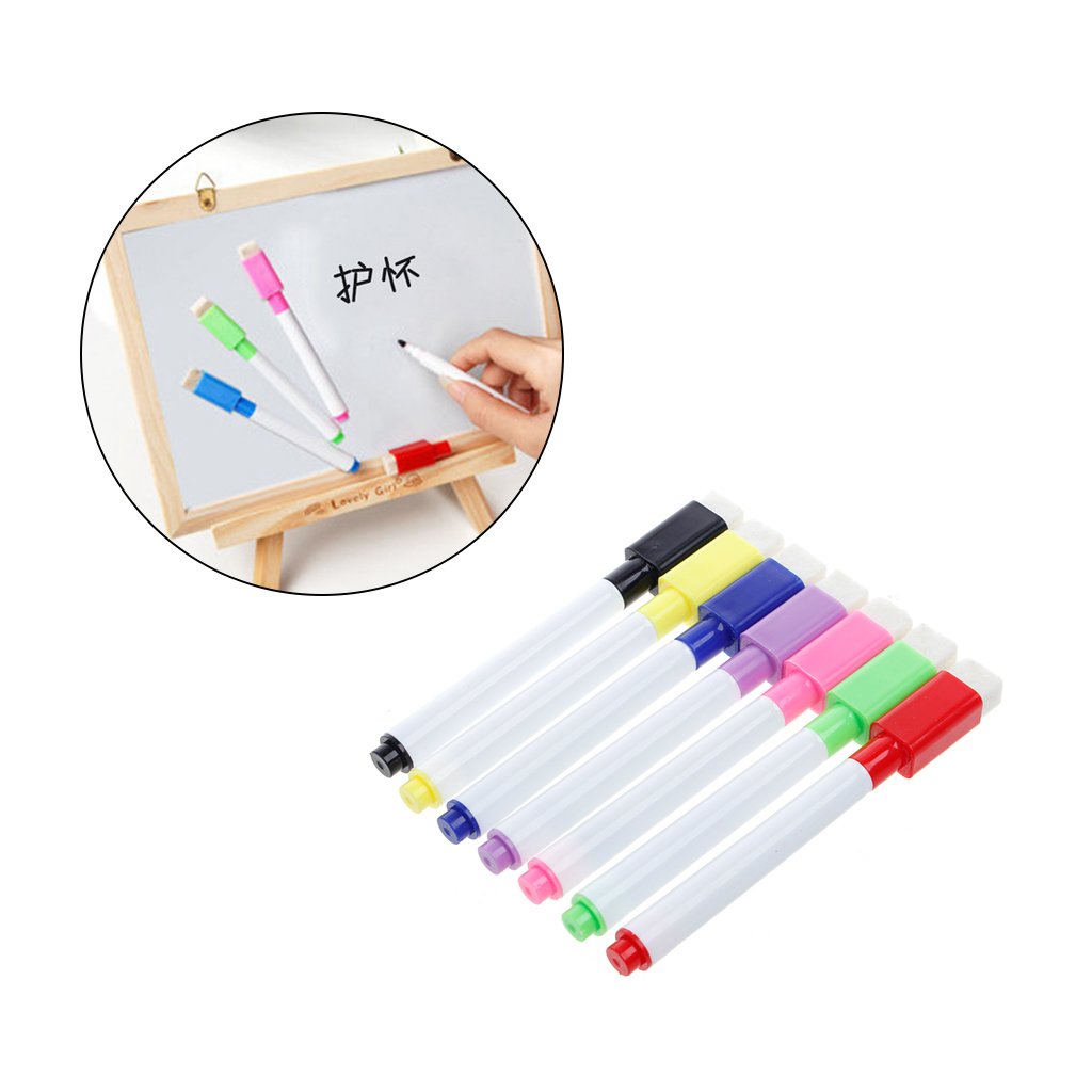 XISAOK 5Pcs Whiteboard Pen Erasable Dry White Board Markers Black Ink Fine Size Nip