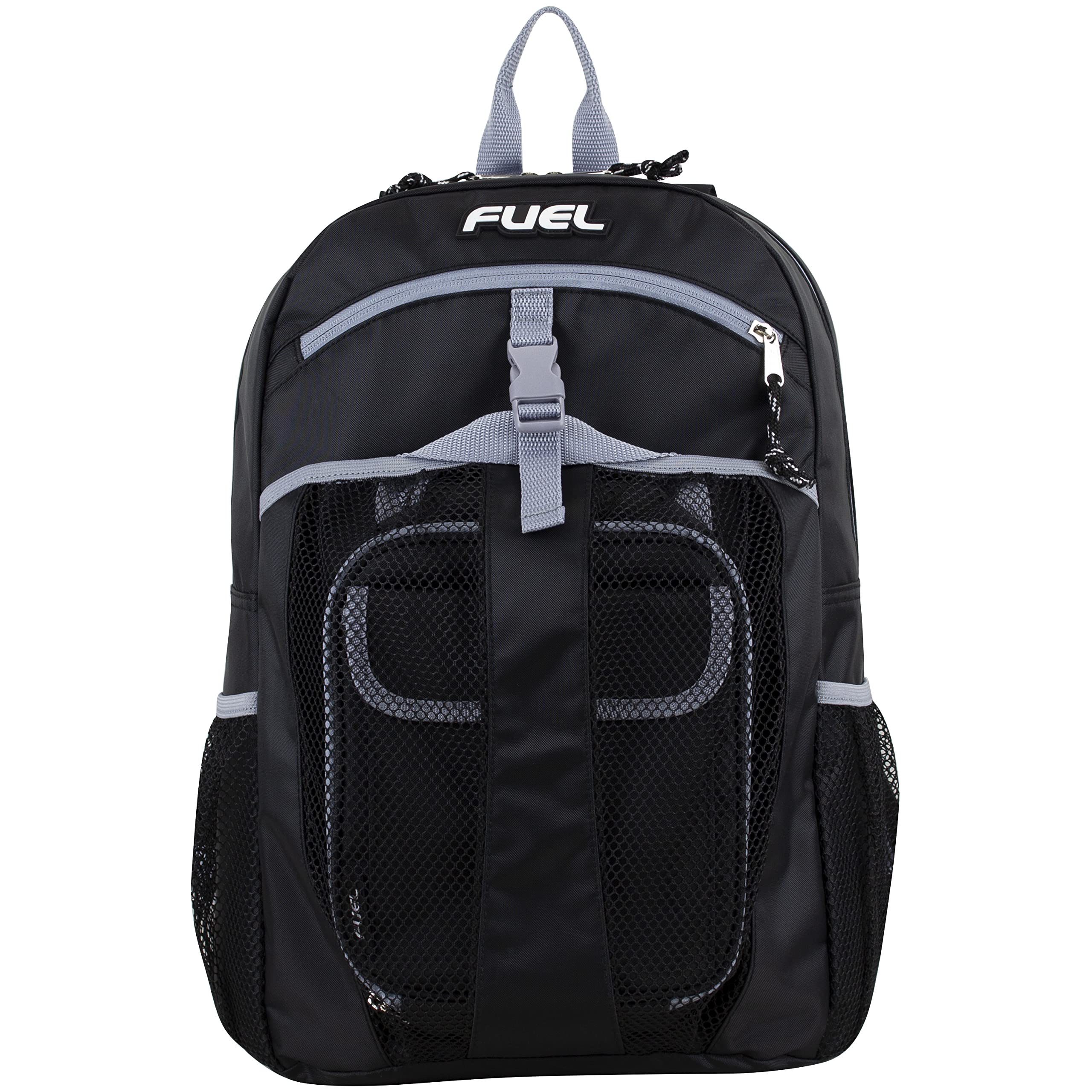FUEL Lunch Backpack Set Teens Student Water Resistant Bookbag Bag Soft Reusable Insulated Cooler Lunch Box Thermal Travel Office Lunch Bag, Black