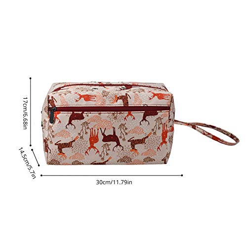 Katech Empty Yarn Bag Portable Knitting Bags Crochet Sewing Accessories Storage Organizer Travel Knitting Tote Bag Wrist Pouch for Holding Yarn Balls, Crochet Hooks and Short Knitting Needles (Brown)