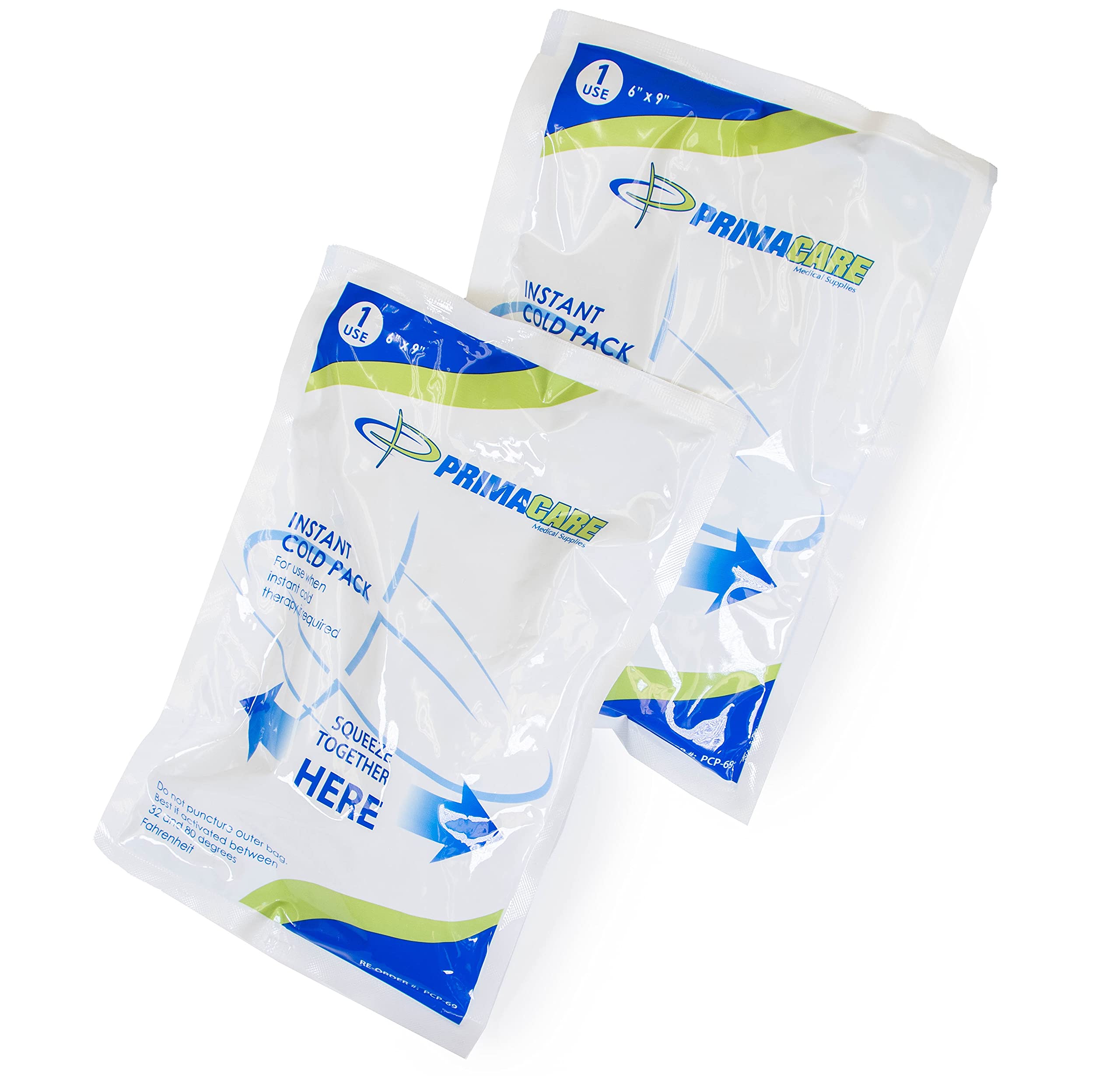 PrimaCare PCP-69 Disposable First-Aid Instant Cold Pack for Pain Relief, Inflammation or Sprain, 24 6" x 9"
