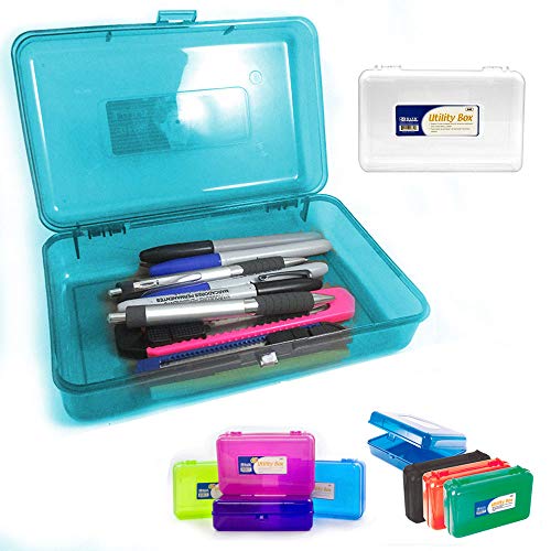 Plastic Pencil Box Case Kids School Office Supplies Pen Art Craft Organizer New