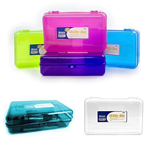 Plastic Pencil Box Case Kids School Office Supplies Pen Art Craft Organizer New