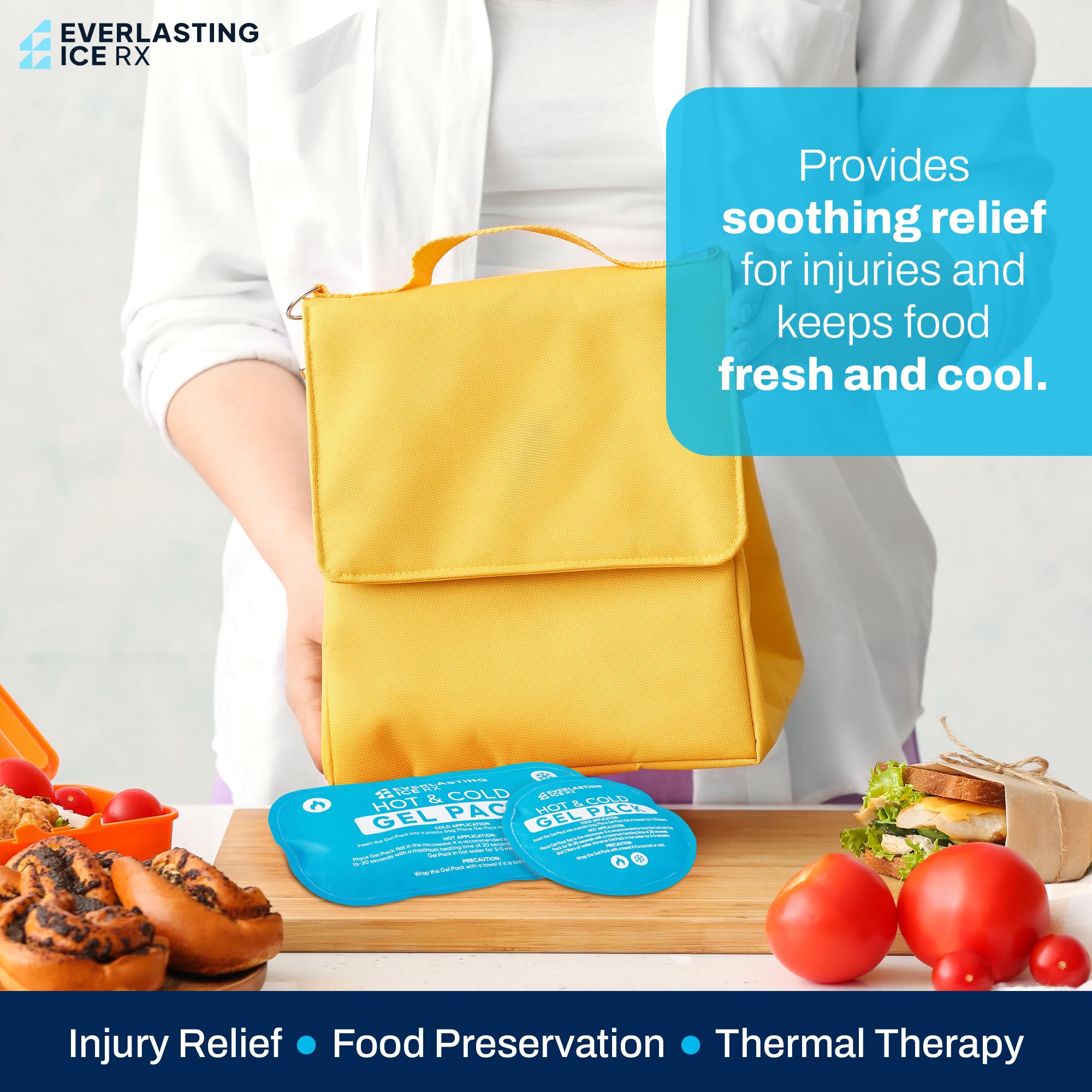 Reusable Hot and Cold Gel Ice Packs for Injuries - 7 Pack Variety Gel Ice Pack Set - Hot and Cold Therapy Solution for Injuries, Cold Packs for Pain Relief - Ice Packs for Injuries Reusable