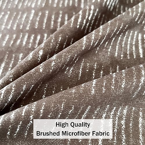 NSNLGSGC Mocha Brown Boho Duvet Cover King, Vintage Chocolate Striped Comforter Cover Set, Coffee Bohemian Bedding Cover Set(3 Pieces, King)
