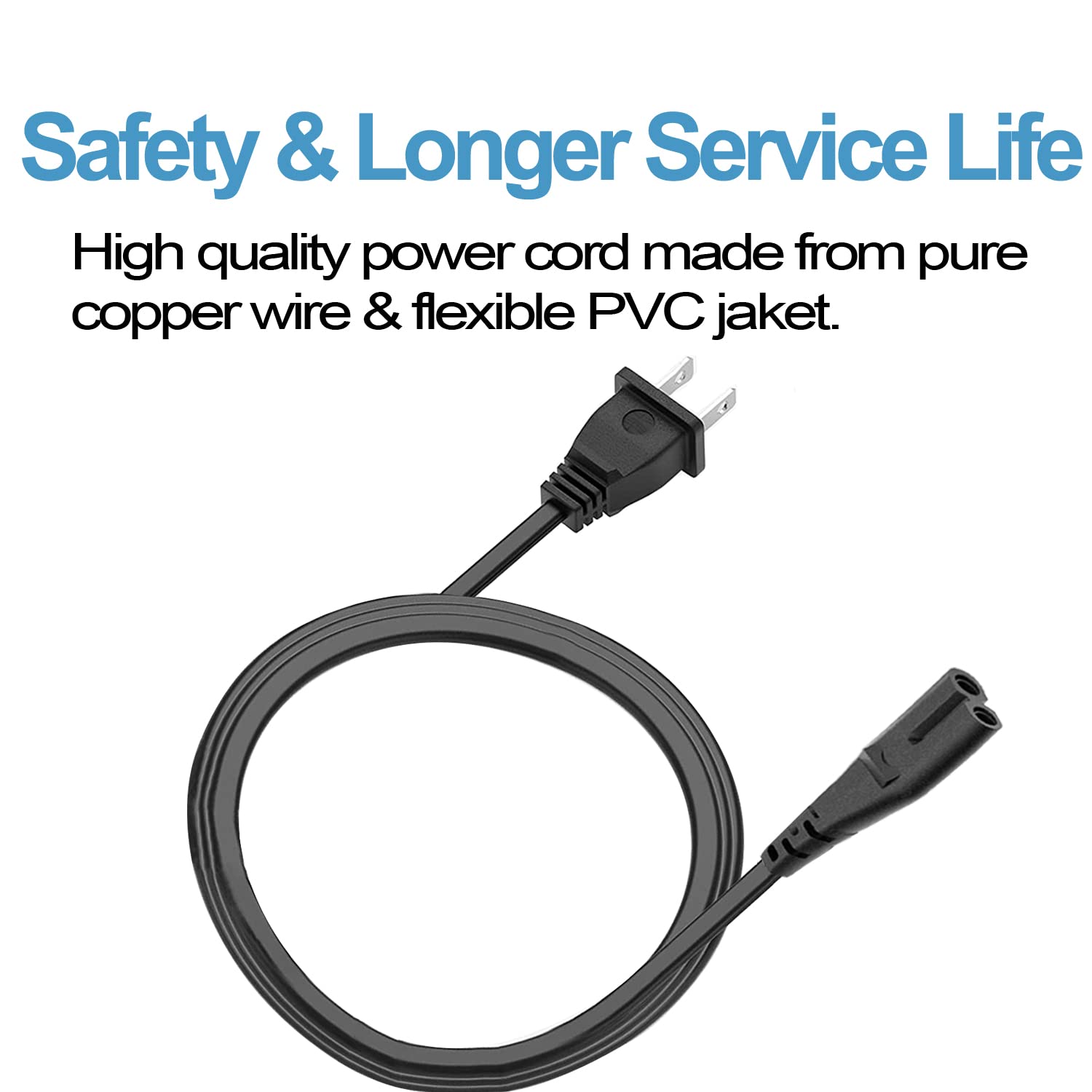 AC Power Cord Cable for Sonos Play One SL 1 3 5 Sub Spakers Subwoofer Power Cord Replacement 10 Ft