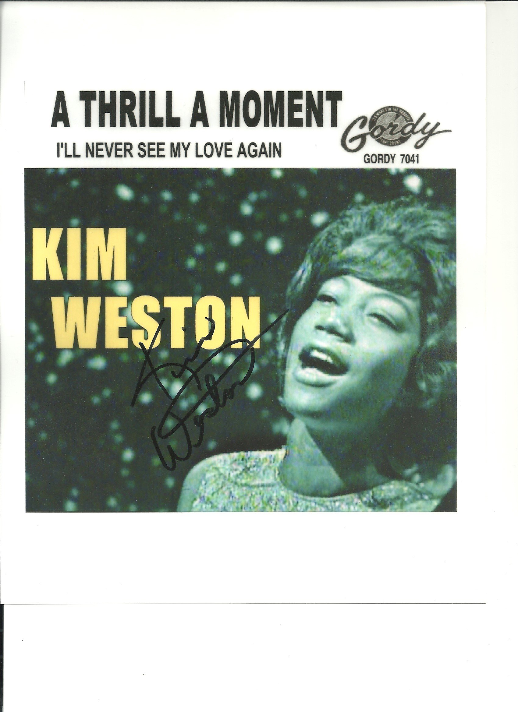 8X10" Thrill Photo (SIGNED AUTOGRAPH WITH COA)-12"